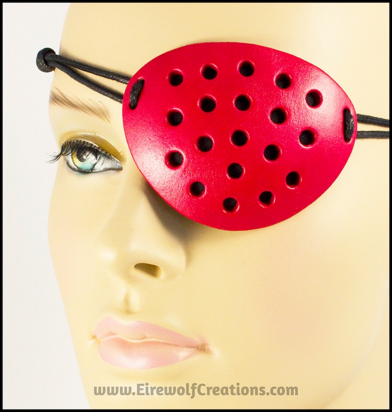 See-through Perforated Handmade Leather Eye Patch With an Industrial ...