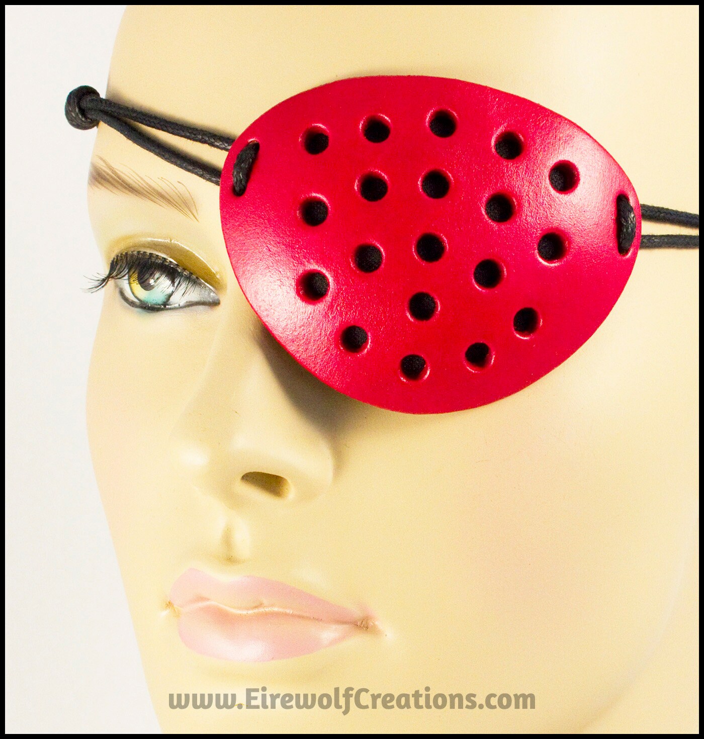 See-through Perforated Handmade Leather Eye Patch With an Industrial ...
