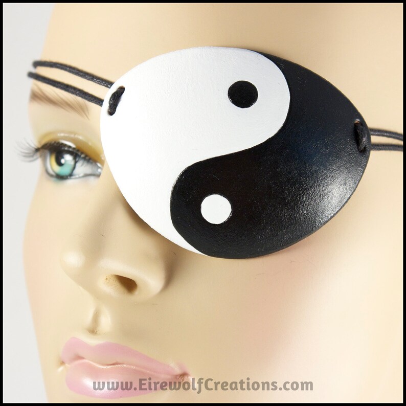 Yin Yang Chinese Symbol Eye Patch, Handmade Leather Halloween ...