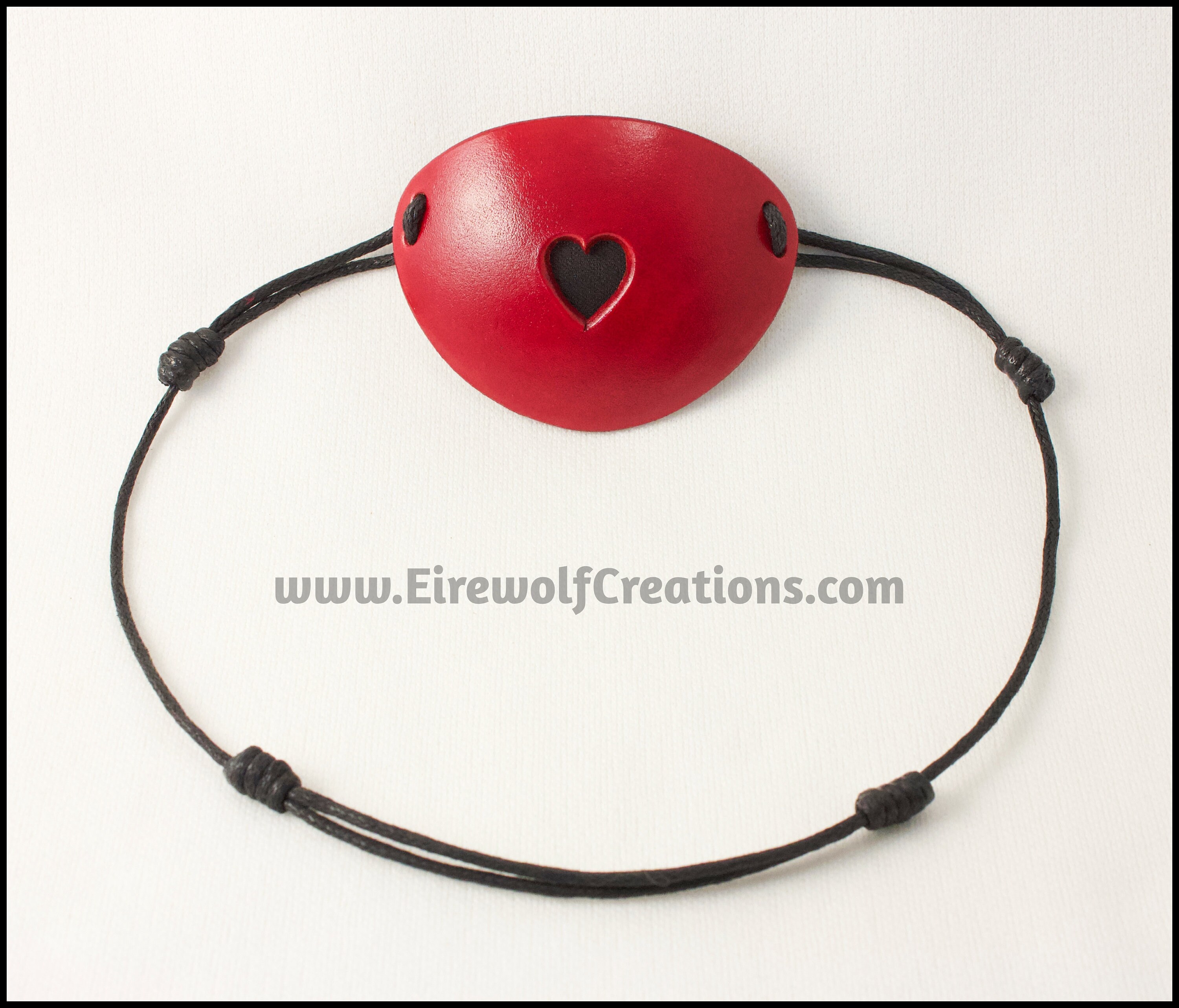 See-through Playing Card Eye Patches, Red Leather Heart, Diamond, Club ...