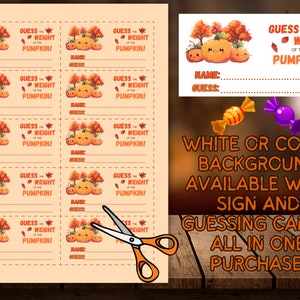 Halloween Party Game Printables: Guess Candies & Pumpkin Weight ...