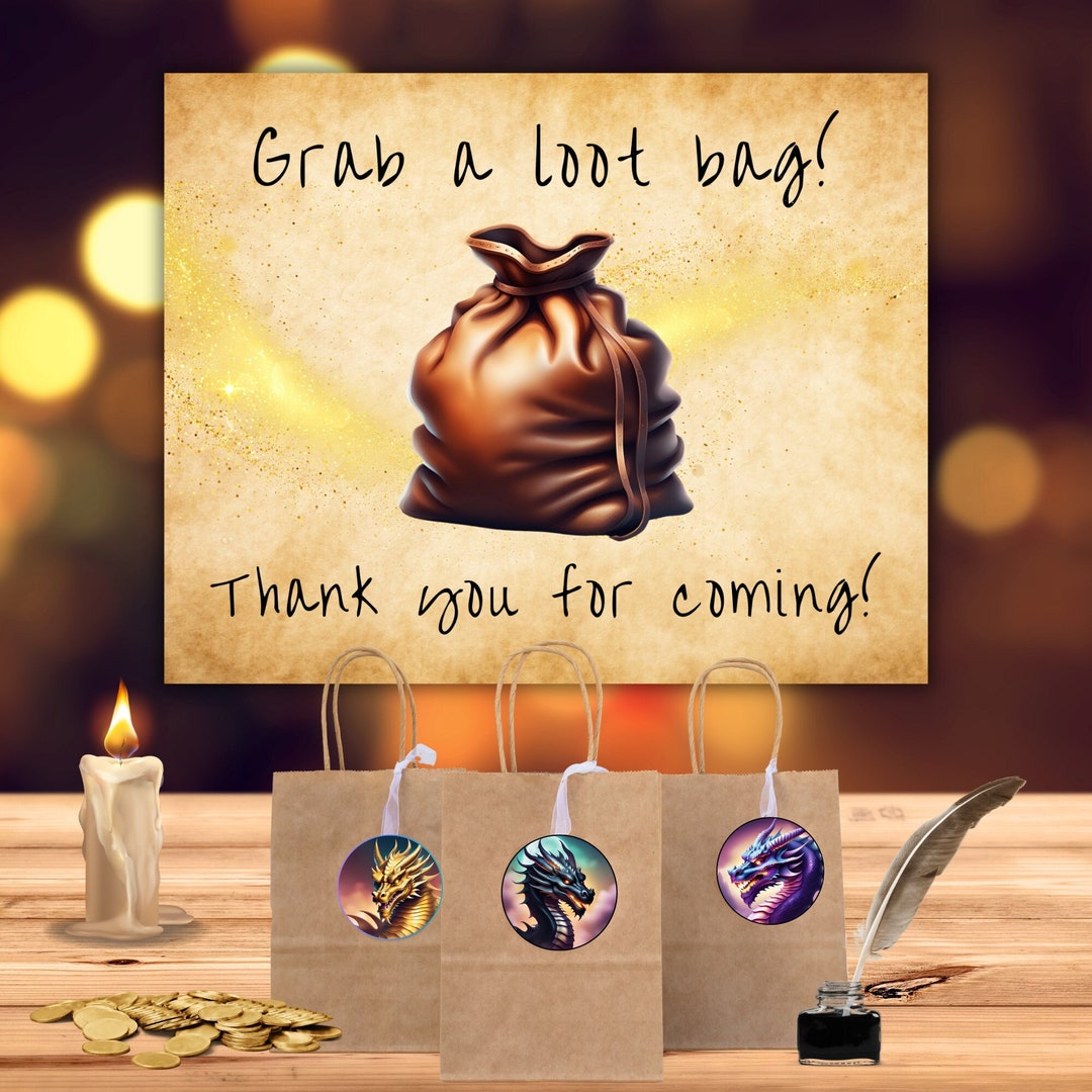 Thank You for Coming to My Party Sign, Grab a Loot Bag, DIY Party ...