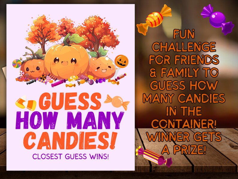 Halloween Party Game Printables: Guess Candies & Pumpkin Weight ...