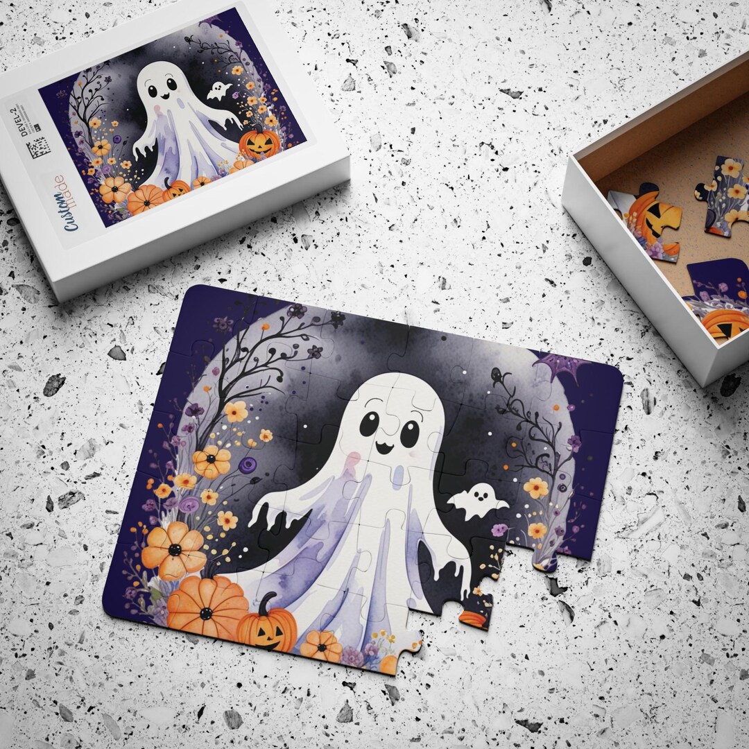Halloween Kids' Puzzle, Cute Ghost Trick or Treat Gift Idea, 30-piece ...