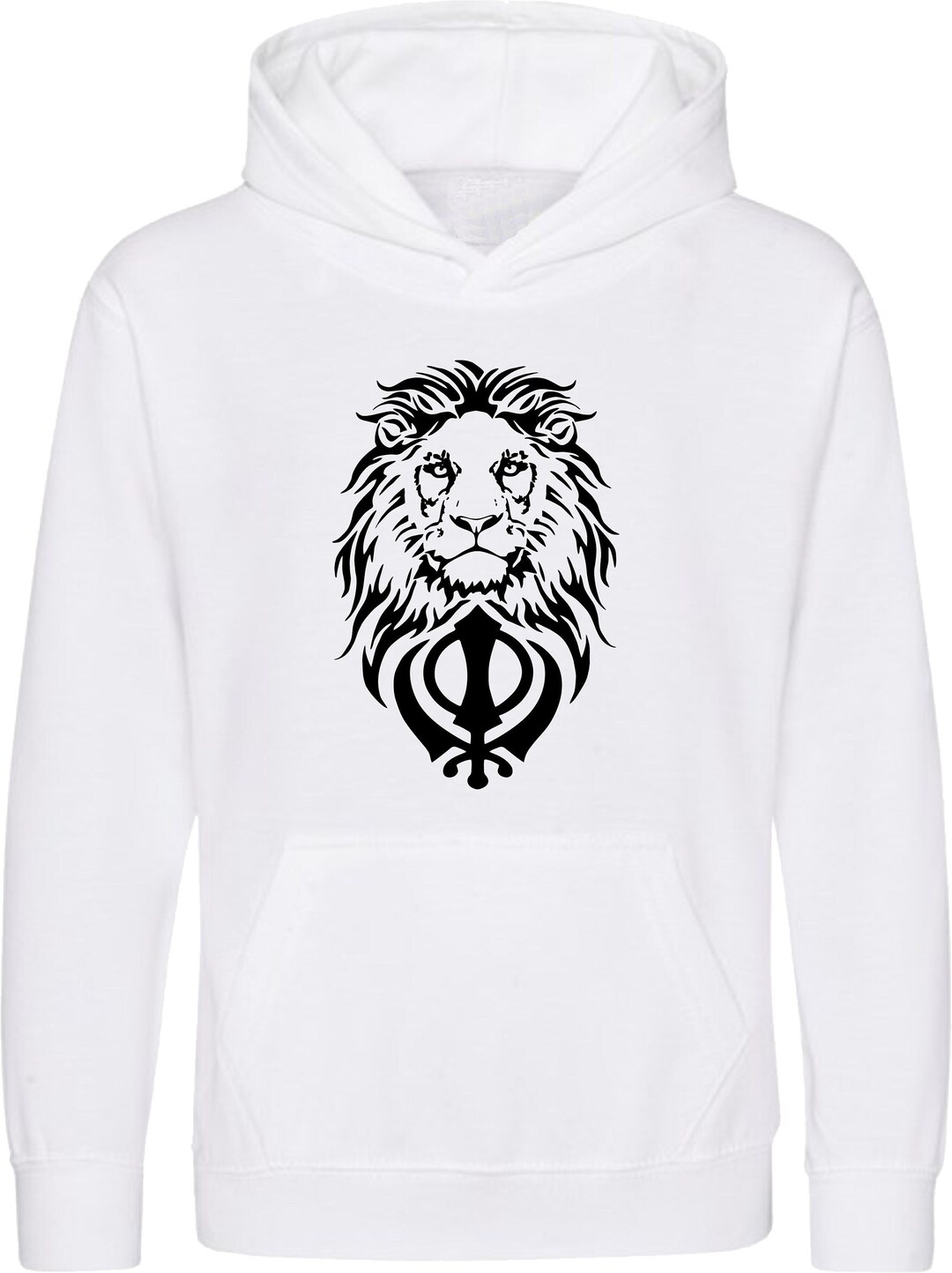 Khanda Sikh Symbol Hoodie, Sikh Lion Khanda Symbol, Sikhism Khanda ...