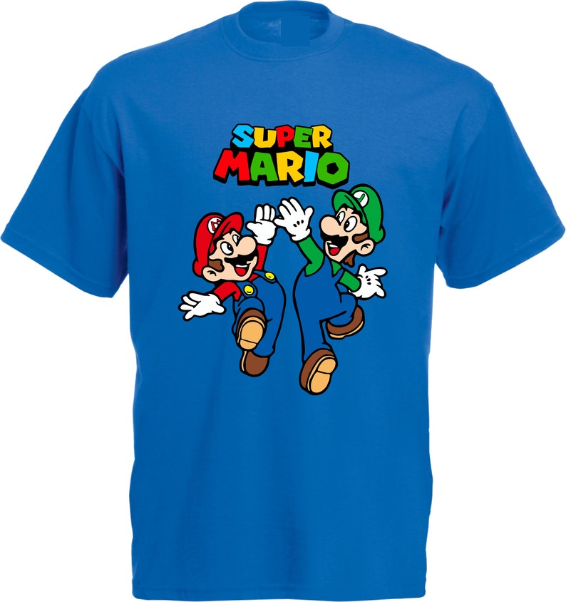 Super Mario and Luigi T-shirt, Super Mario Funny Bros Gaming Super T ...