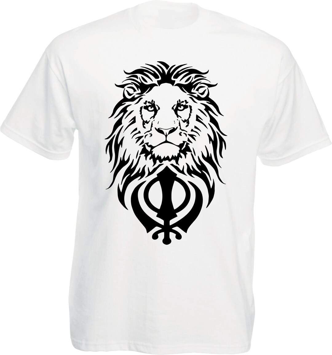 Khanda Sikh Symbol T-shirt, Sikh Lion Khanda Symbol, Sikhism Khanda ...