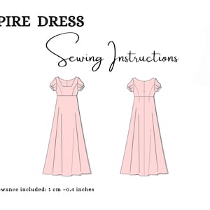 Bridgerton Gown Sewing Pattern Empire Waist Dress Pdf Easy Formal Dress ...