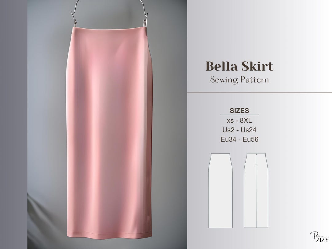 Straight Skirt Pattern Maxi Skirt Sewing Easy Skirt Pattern Pencil ...