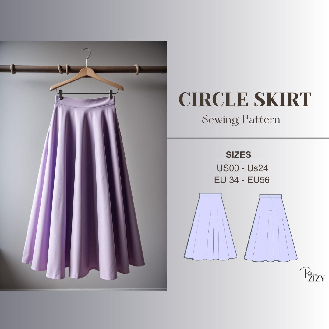 Circle Skirt Sewing Pattern, Instructions, Modest, Beginner, Milkmaid ...