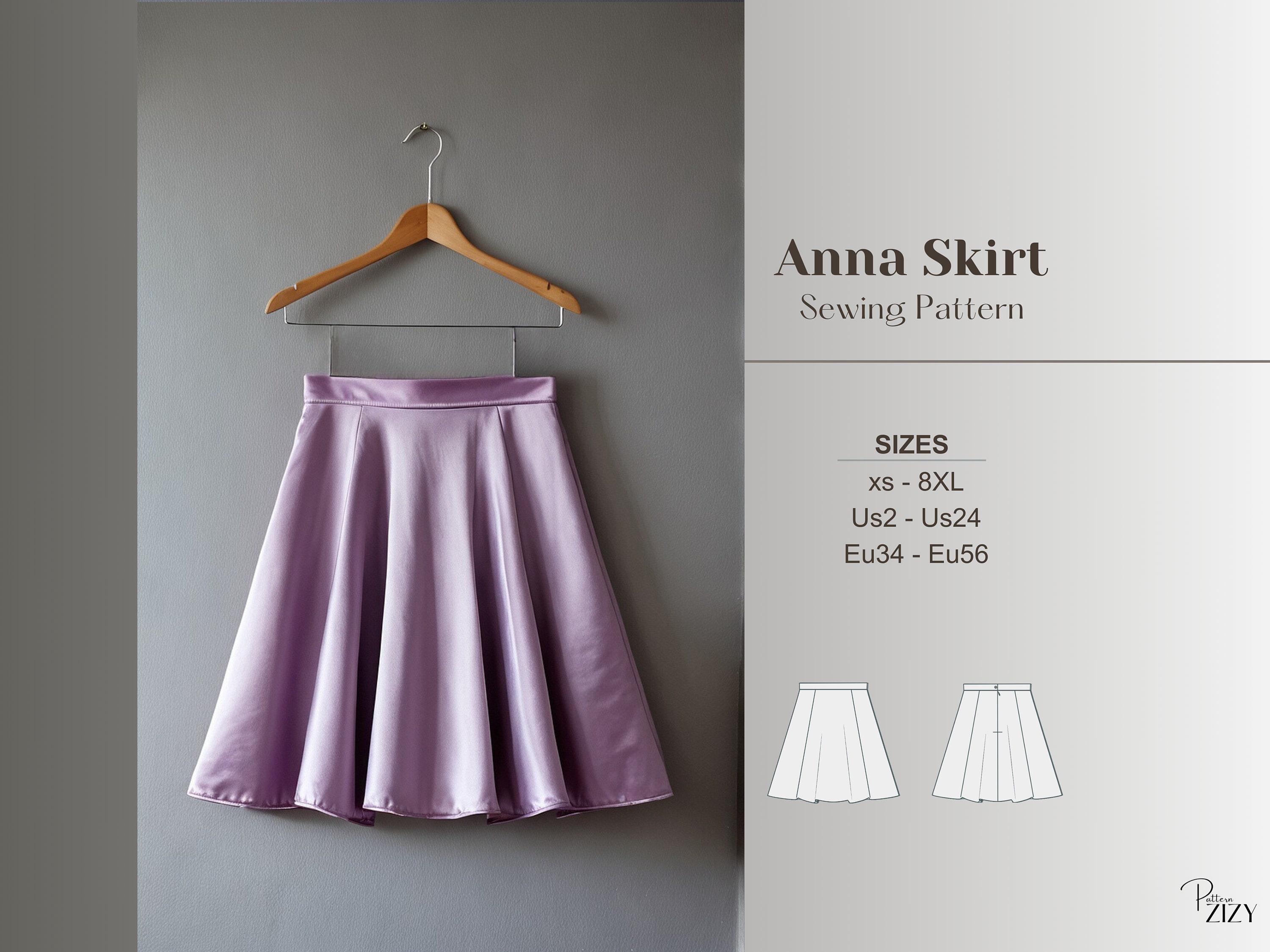 Mini Skirt Sewing Pattern Summer Skirt Easy Pattern Paneled Skirt ...