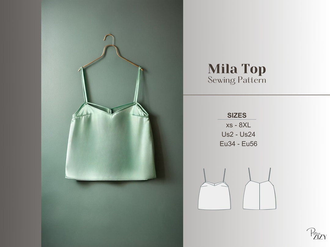 Strap Top Sewing Pattern Camisole Silk Cami Top Pattern Easy Crop Top ...