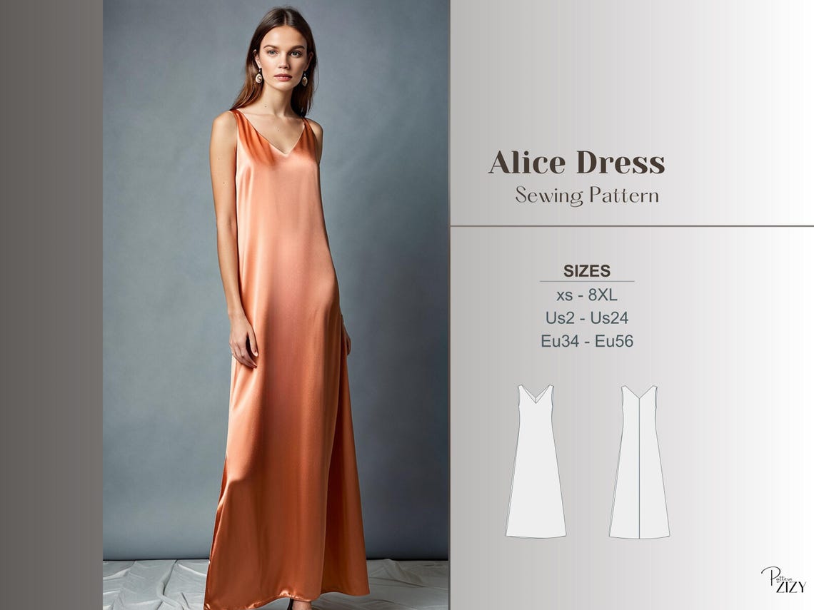 Maxi Dress Sewing Pattern Pdf Beginner Friendly Flowy Dress Pattern ...