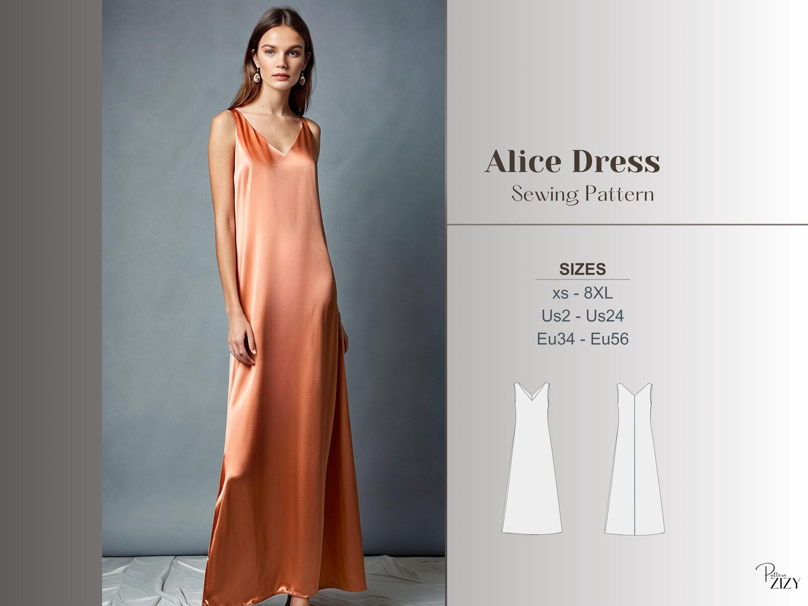 Maxi Dress Sewing Pattern Pdf Beginner Friendly Flowy Dress Pattern ...