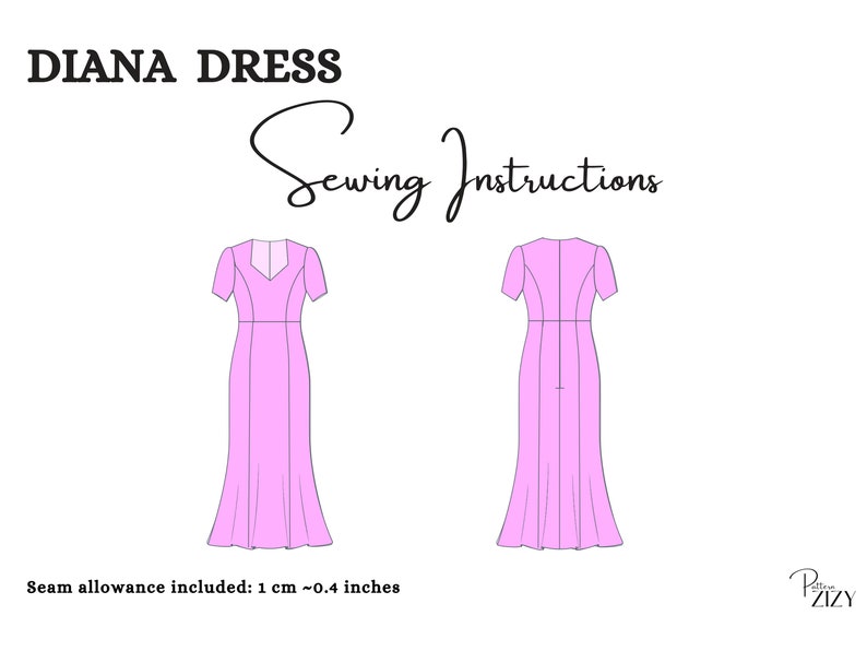 Satin Midi Dress Sewing Pattern Regency Gown Sewing Ballgown Pattern ...