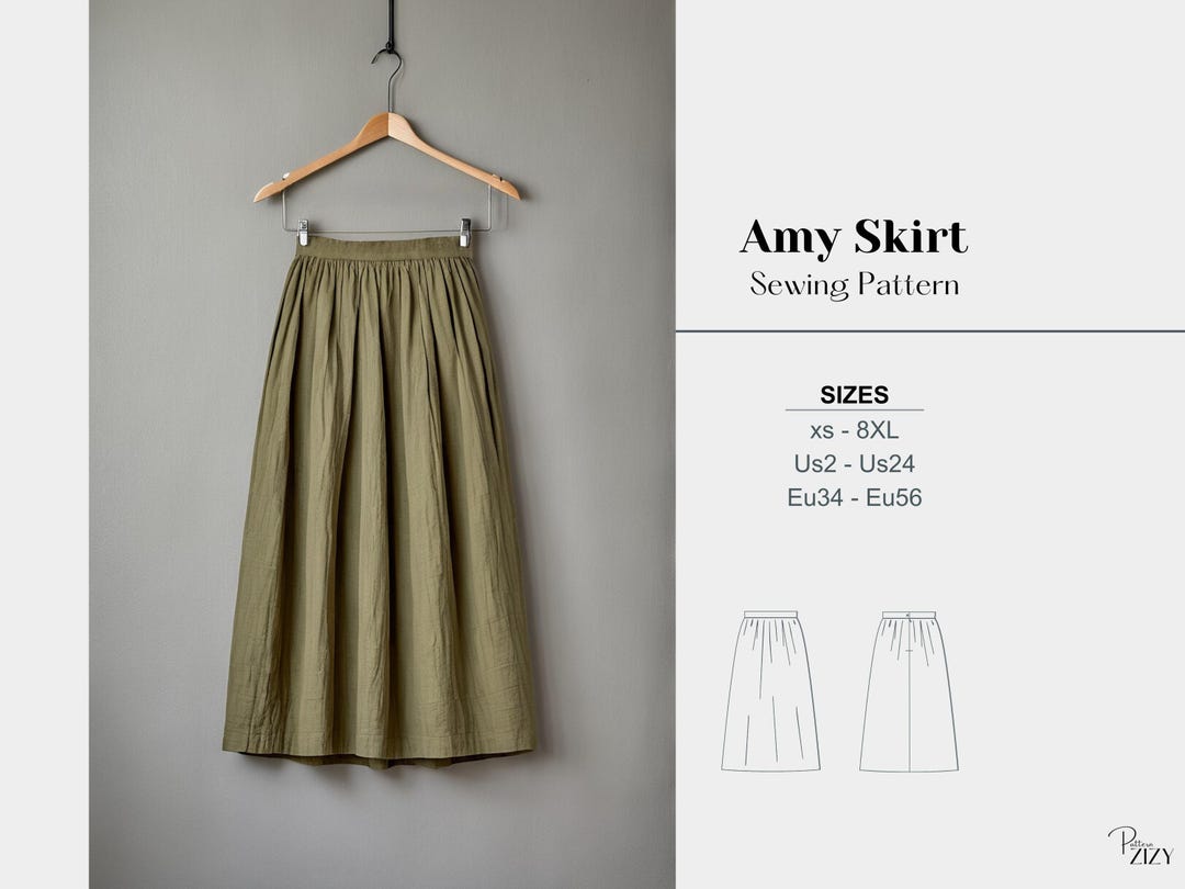 Linen Skirt Pattern Gathered Skirt Sewing Long Skirt Pattern Modest ...