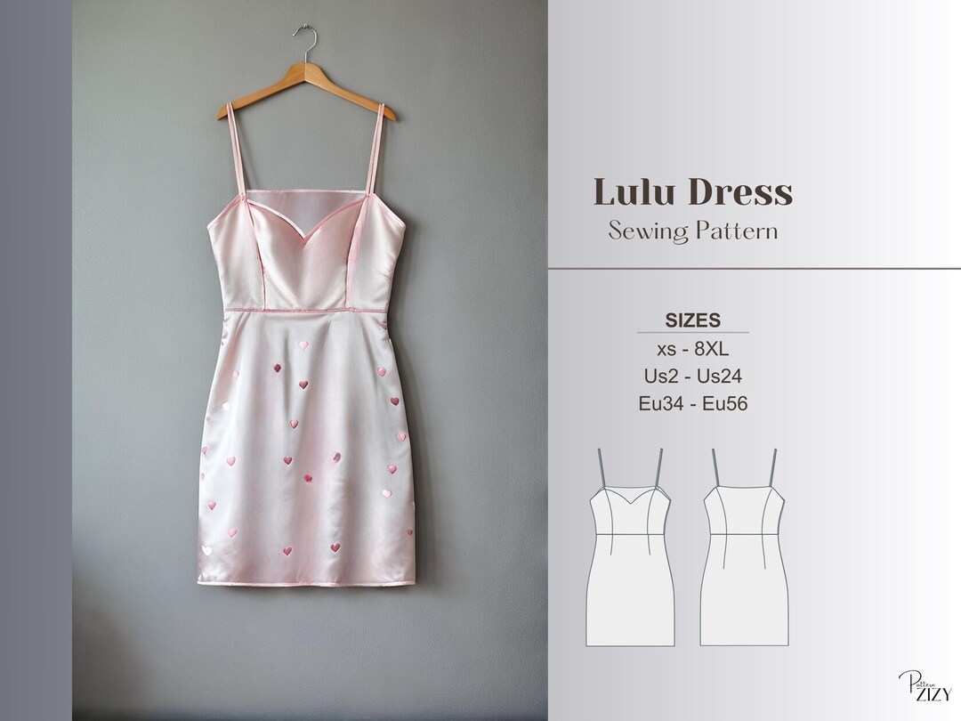 Mini Dress Pattern V Neck Dress Sewing Corset Dress Pattern Strap Dress ...