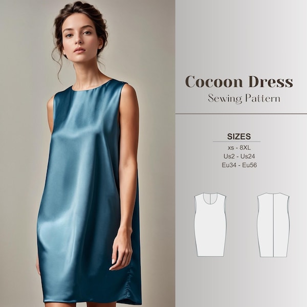 Cocoon Dress Pattern - Etsy