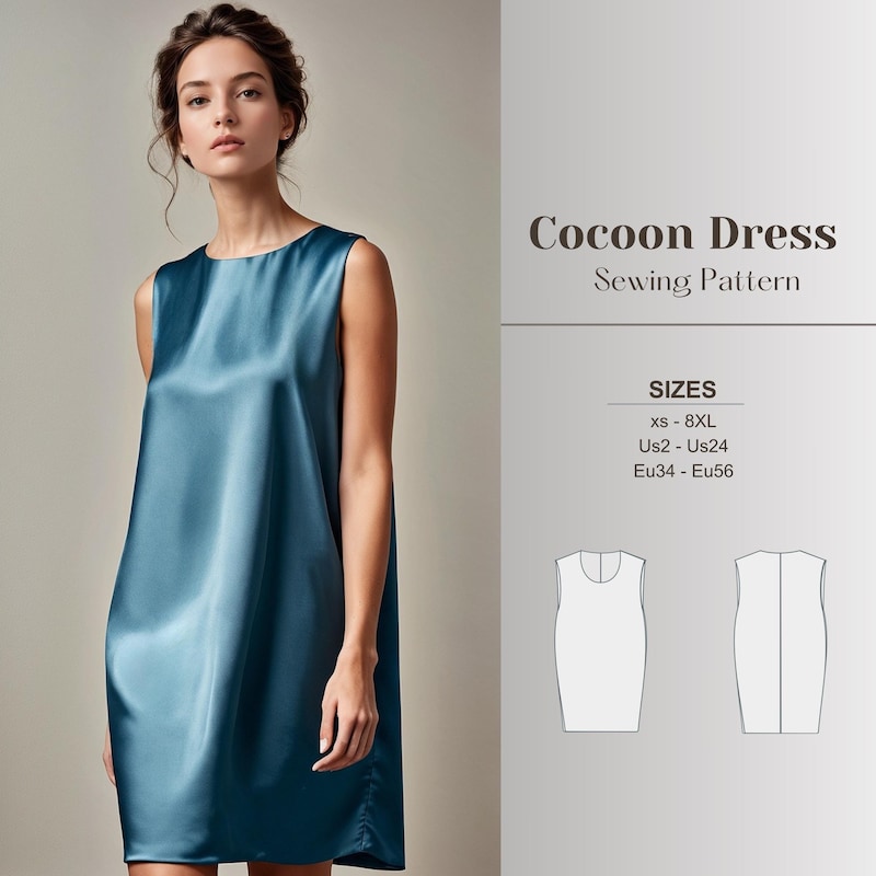 Cocoon Dress Pattern - Etsy