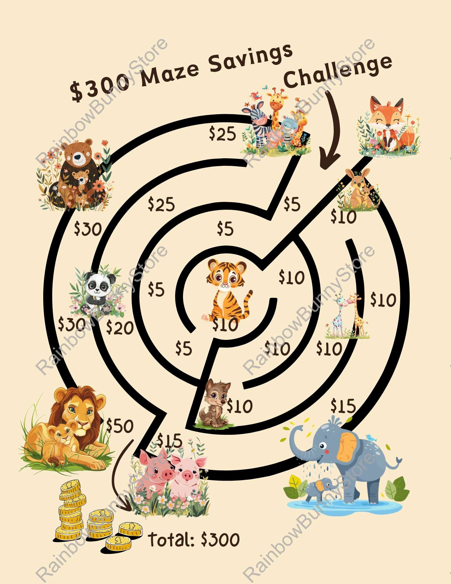 Maze Printable Saving Challenge Paycheck Budget Worksheet Budget ...