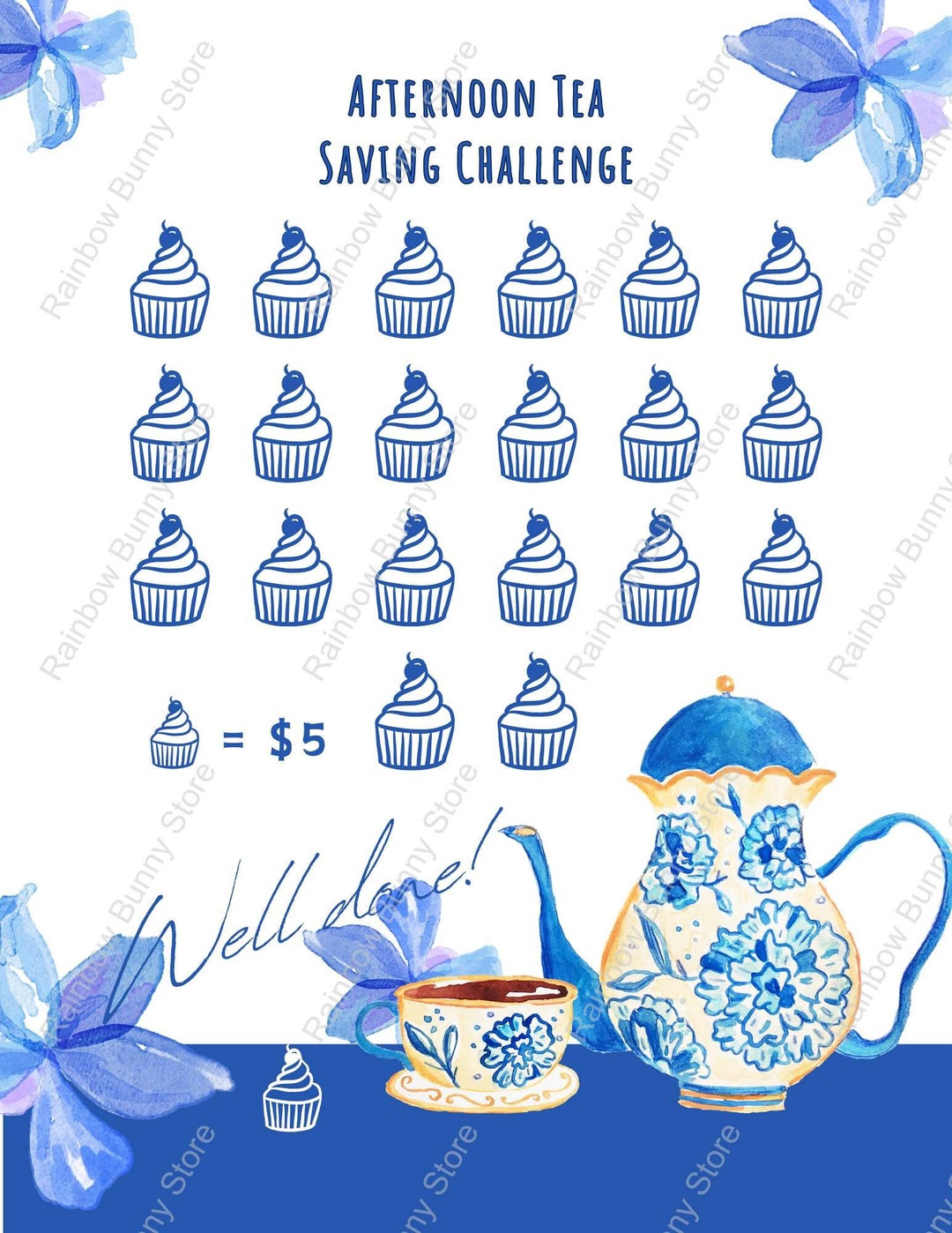 Afternoon Tea Saving Challenge Paycheck Budget Worksheet Budget ...