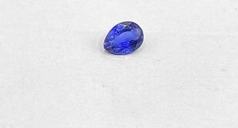 3.75 Carat Lab Created Blue Benitoite Pear Cut Gemstone - Stunning ...