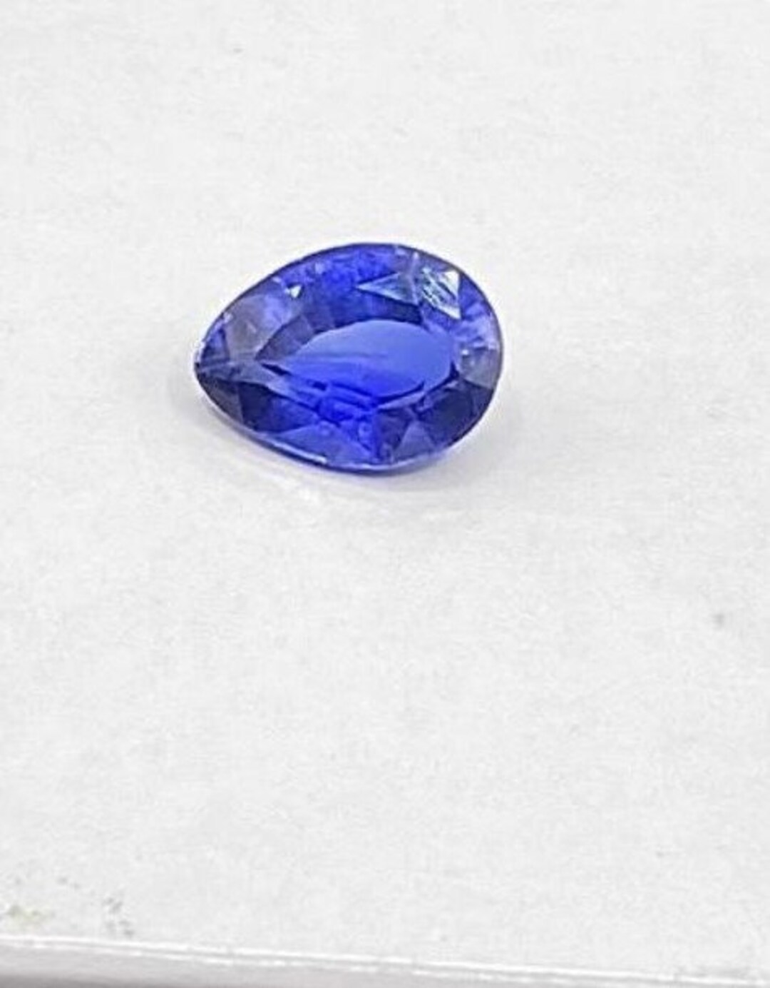 3.75 Carat Lab Created Blue Benitoite Pear Cut Gemstone - Stunning ...