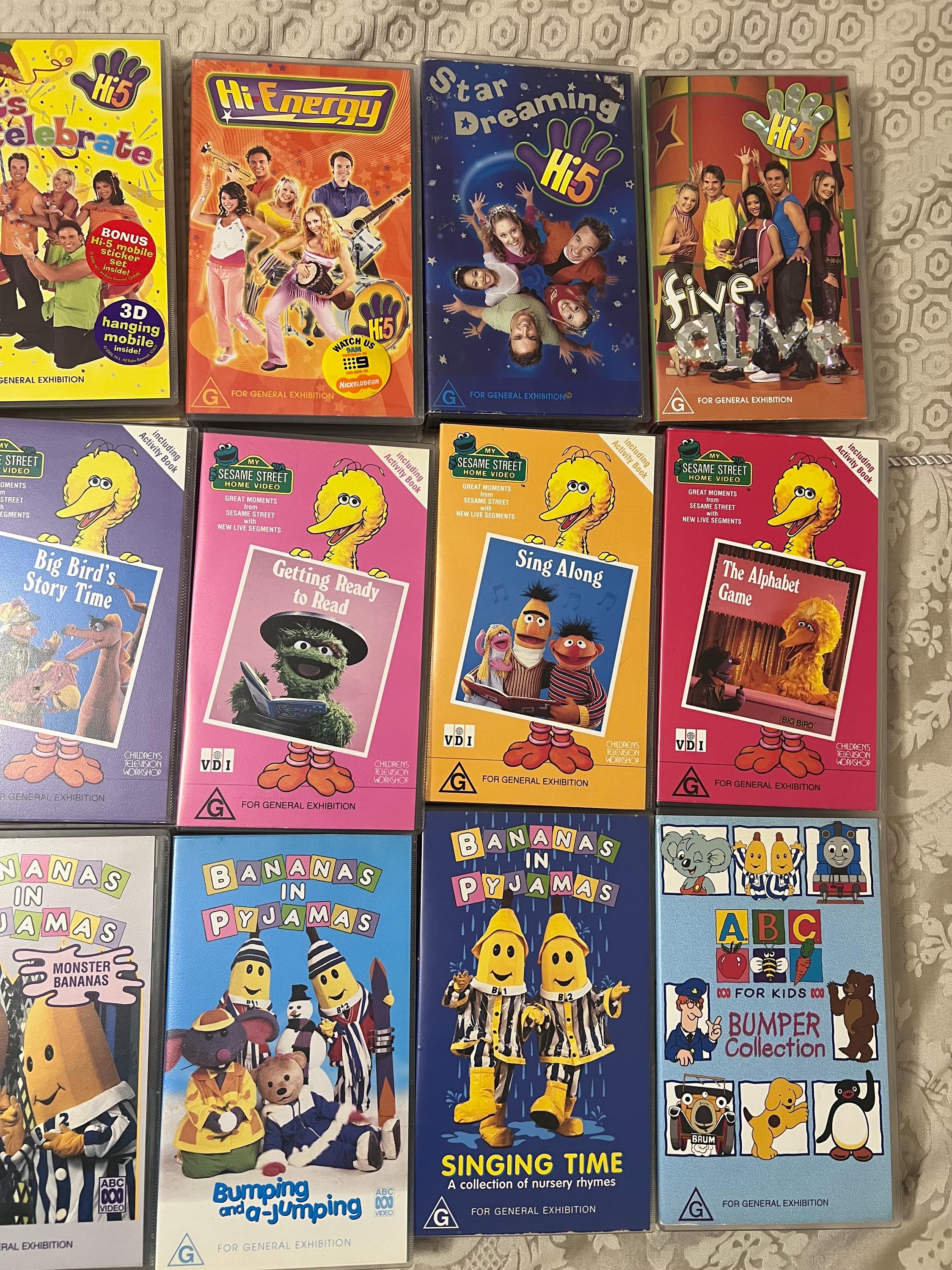 A Collection of Classic VHS Tapes Featuring Beloved Children's Shows ...