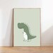 Dippy Dinos Digital Wall Art Set Personalized First Name & Monogram ...