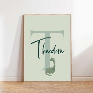 Dippy Dinos Digital Wall Art Set | Personalized First Name & Monogram ...
