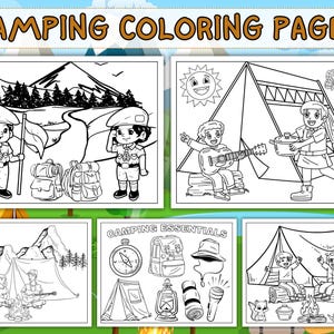 Kids Camping Coloring Pages Printable | Outdoor Adventure Coloring ...
