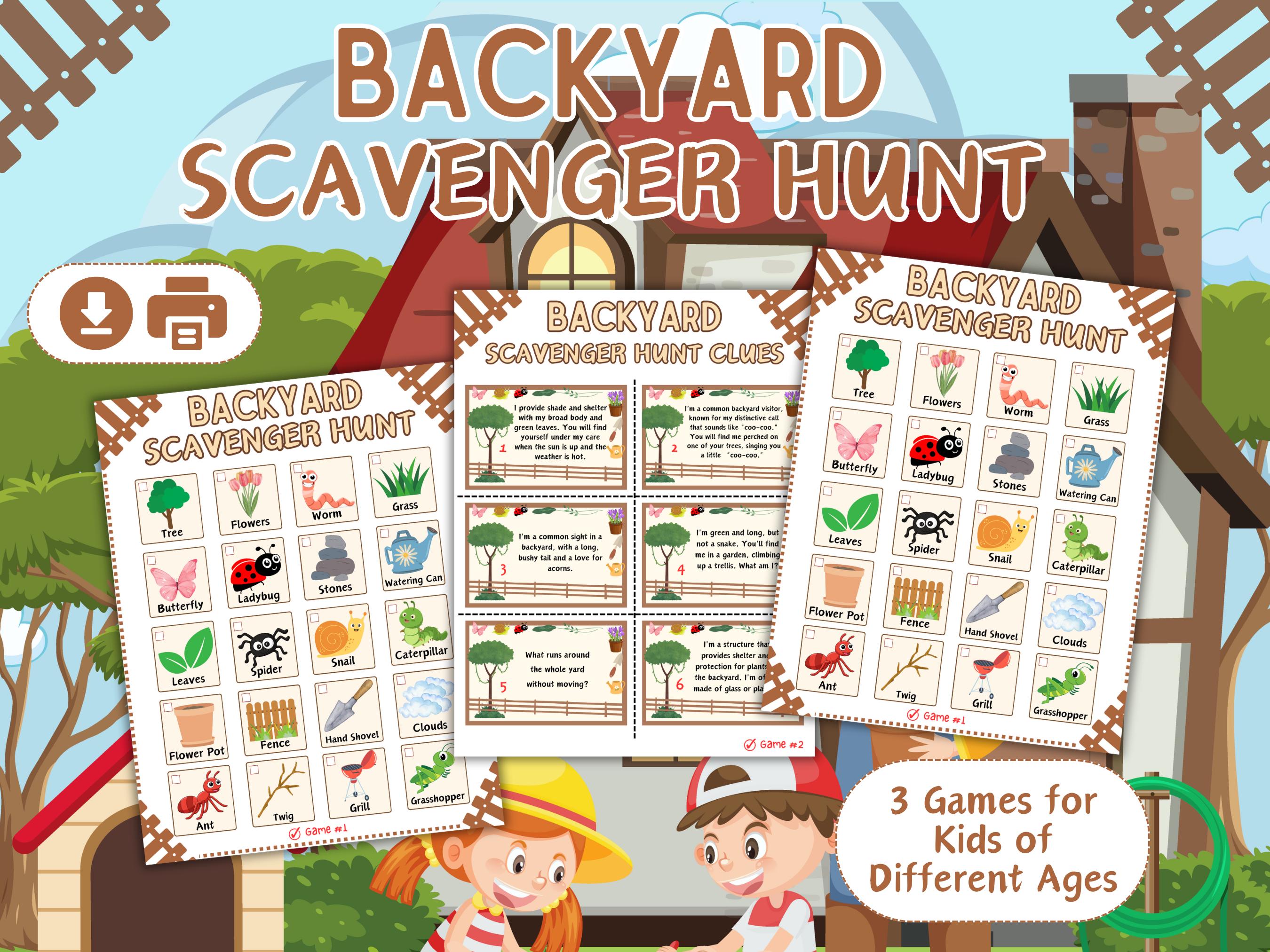 Backyard Scavenger Hunt Printable for Kids | Nature Exploration ...