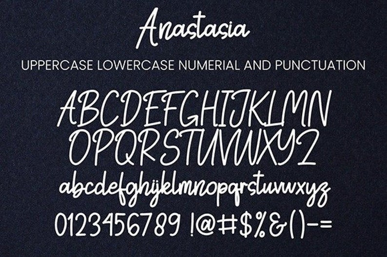 Anastasia Font, Handwritten Font, Script Beautiful Font, Vintage Font ...