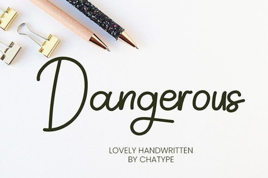 Dangerous Font, Calligraphy Font, Crafters Font, Handwritten Font, Bold ...