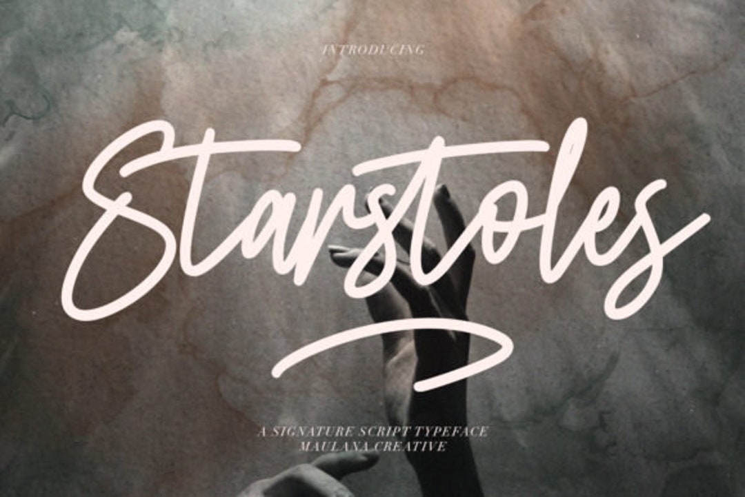 Starstoles Font, Script Font, Beautiful Font, Vintage Font, Retro Font ...