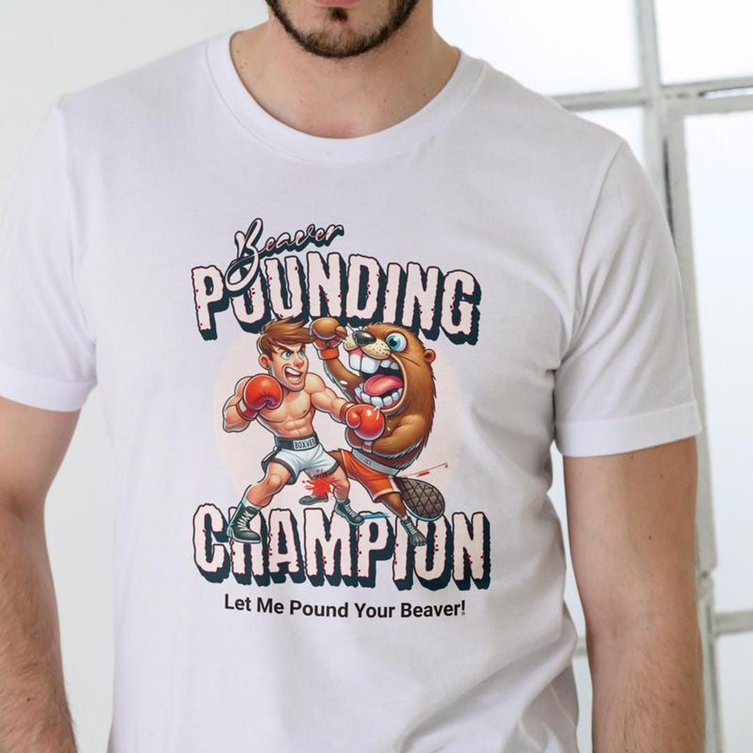 Beaver Pounding Champion Hoodie, Funny Beaver Sweater, Animal Shirt ...