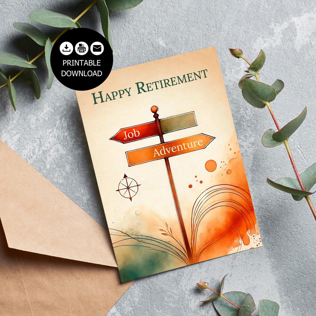 Happy Retirement Card Printable - Coworker Leaving, Congrats Retirement ...