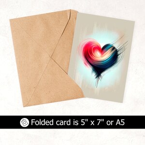 Heart Card Printable Love Card Wedding Greeting Card Anniversary Card ...