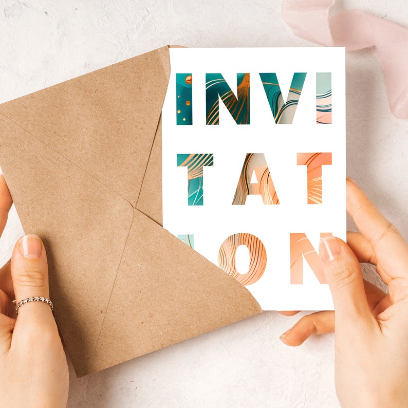 Lettering Card Printable Invitation Card Party Invitation Bachelorette ...