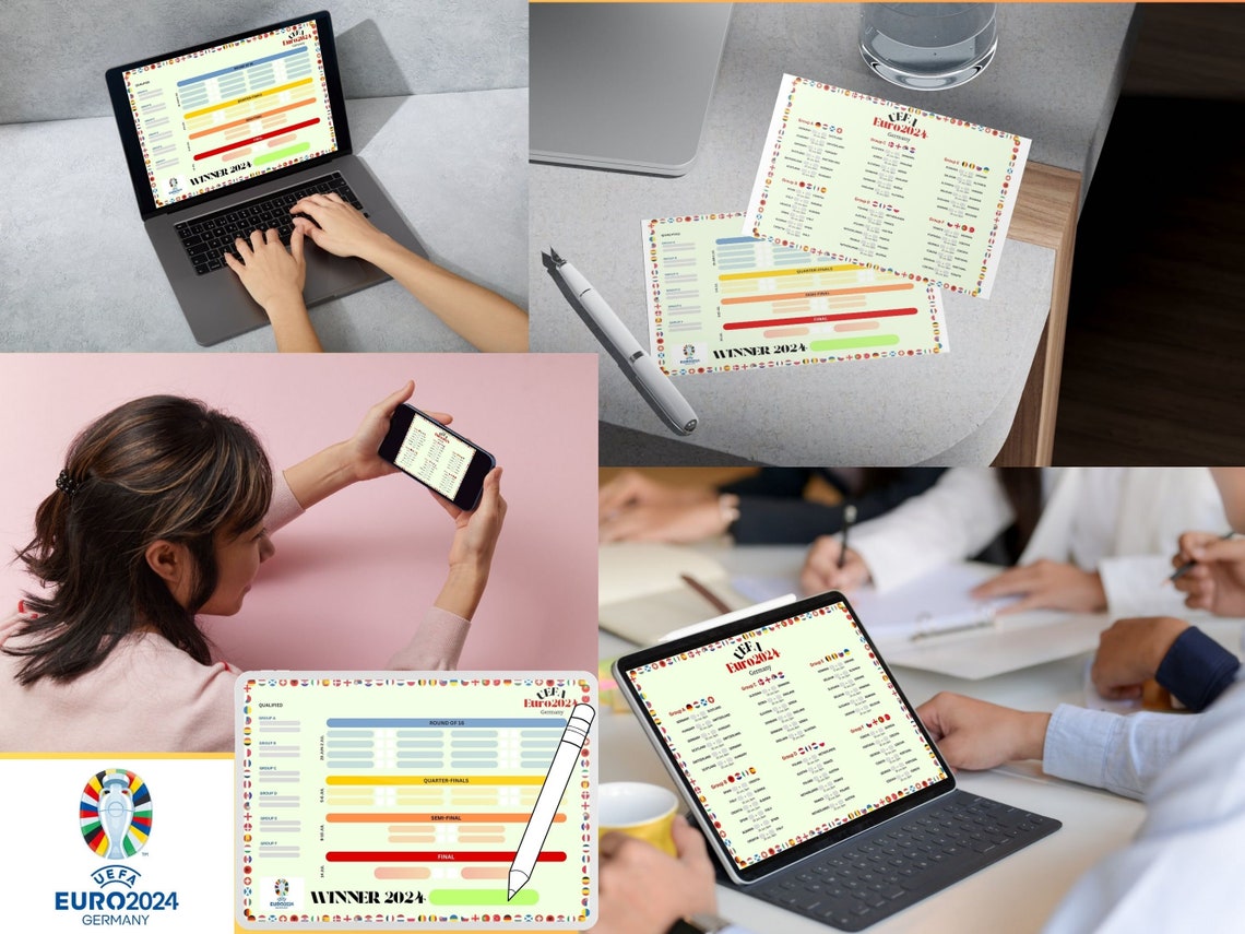 Euro 2024 Chart Fixtures and Times, UEFA Euro 2024 Wallchart, Germany ...