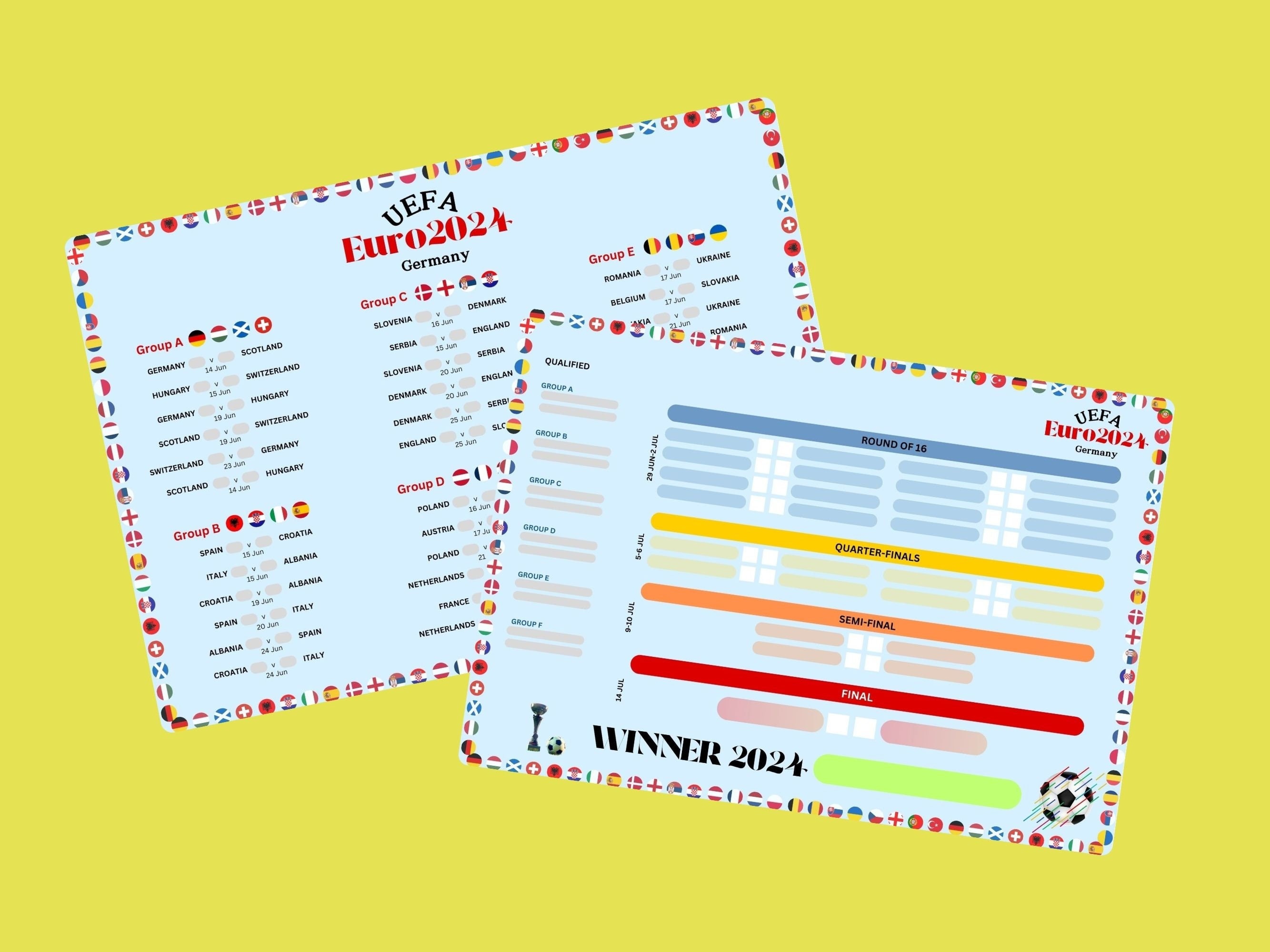 UEFA Euro 2024 Chart, Euro 2024 Fixtures and Schedule, Euro Football ...