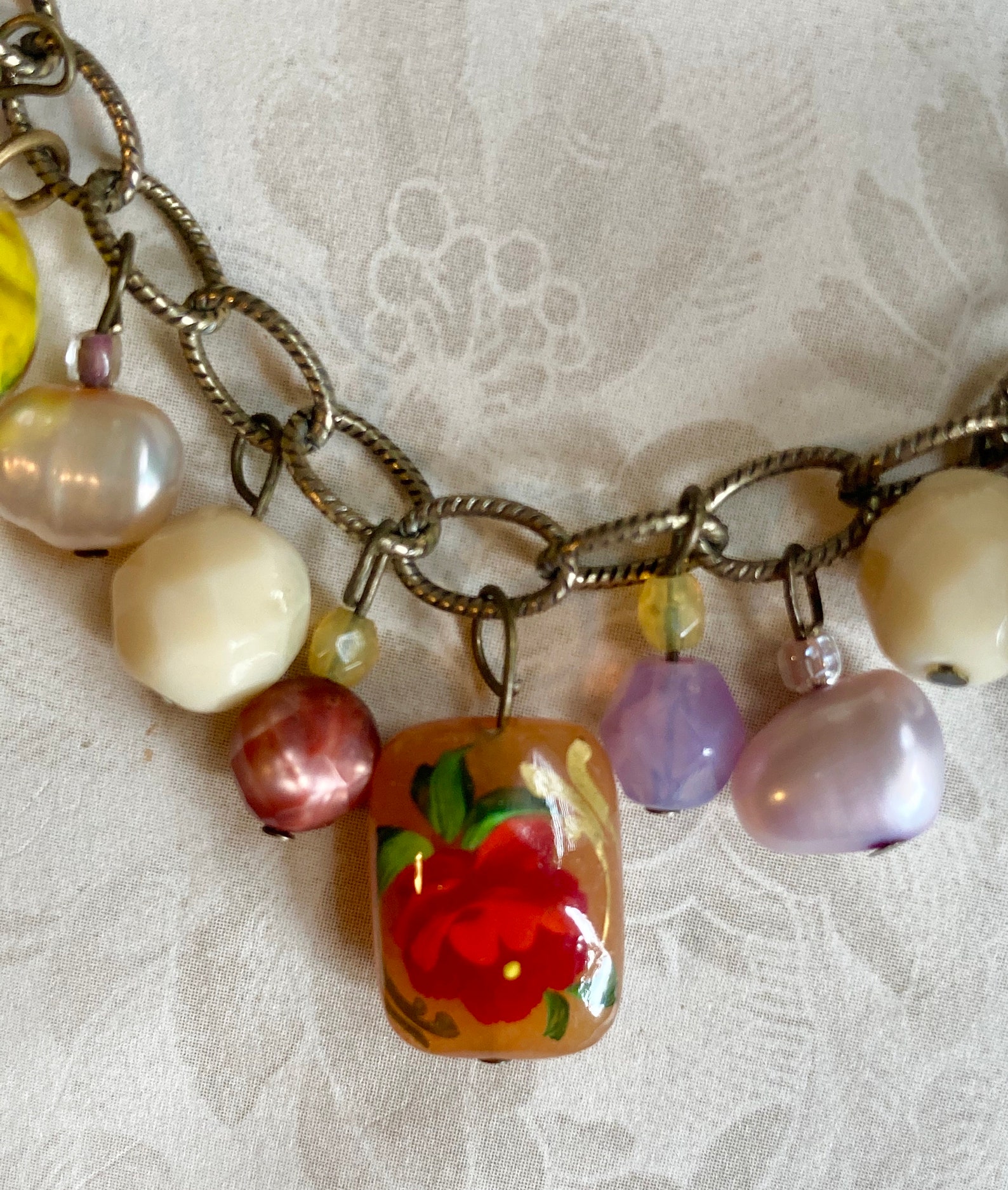 Treasure Necklace Beaded Necklace Charm Necklace Custom | Etsy