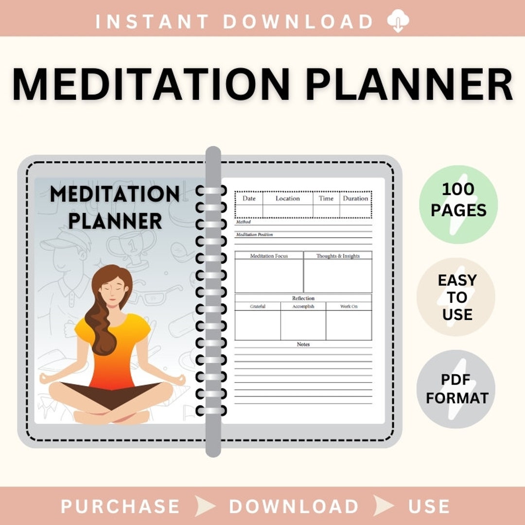 Meditation Planner / Printable Planner / Mindfulness / Wellness - Etsy