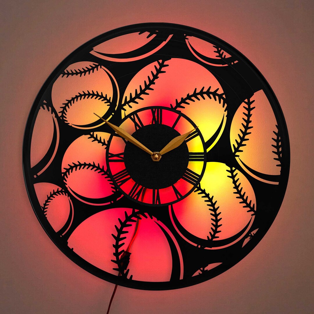 Softball Clock Softball Decor - Etsy
