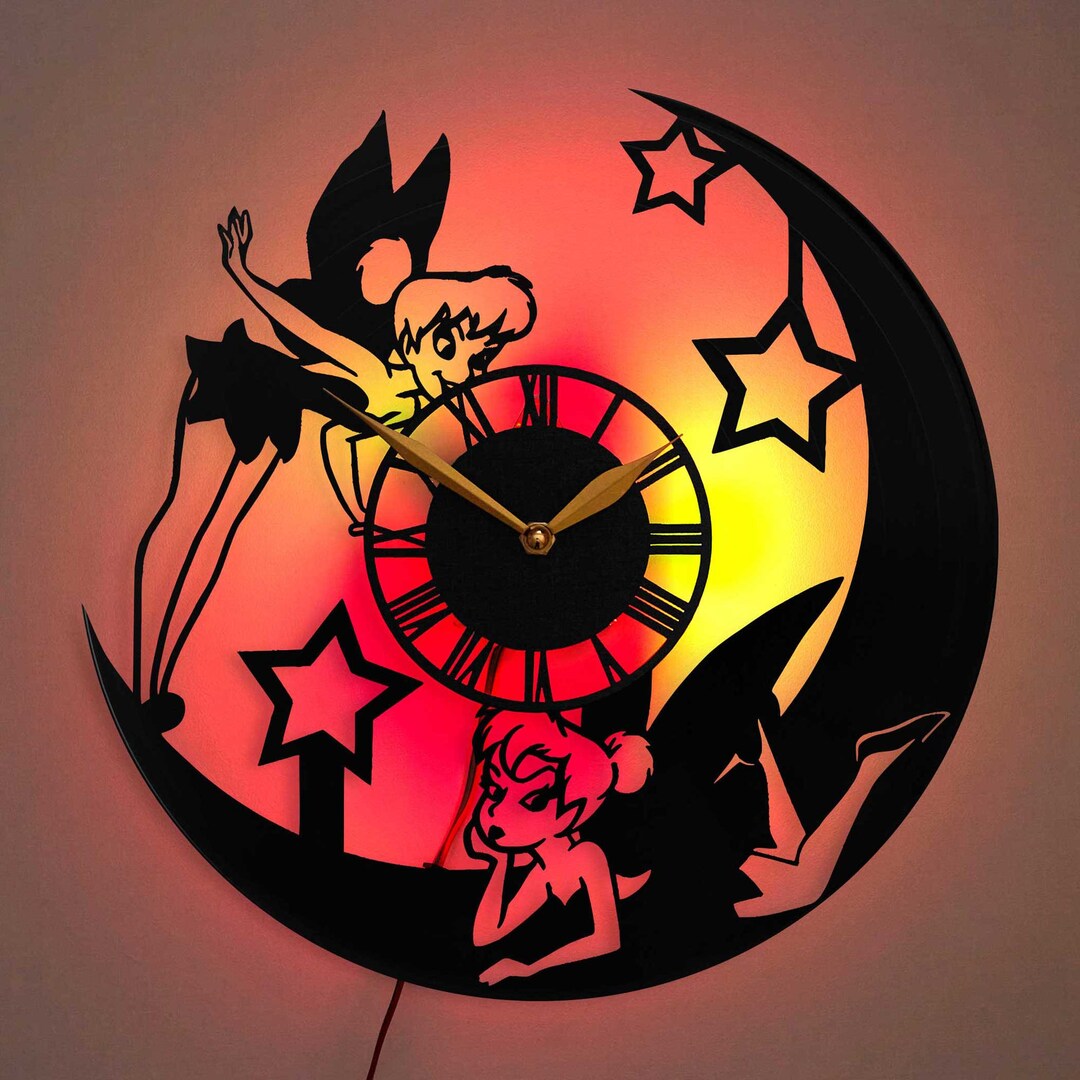 Peter Pan Clock, Tinker Bell Clock, Peter Pan Gift, Peter Pan Lamp - Etsy