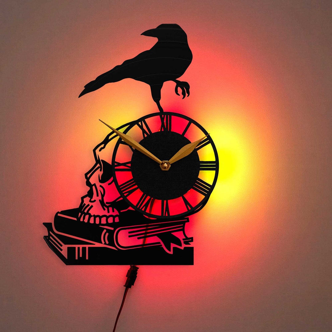 Edgar Allan Poe Clock Edgar Allan Poe Gift - Etsy