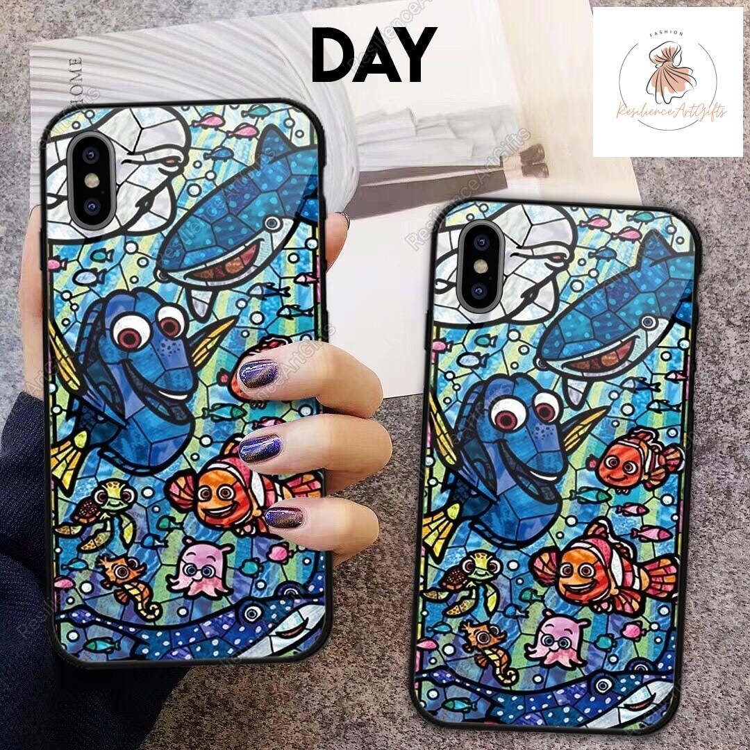 Finding Nemo Stained Glass Phone Case, Disney Nemo Phone Case, Blue ...