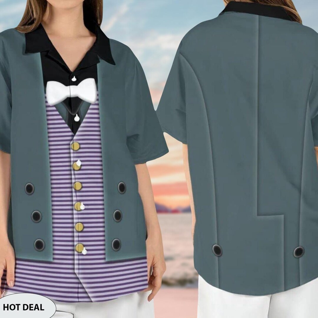 The Haunted Mansion Butler Costume Hawaiian Shirt, Disney Halloween ...