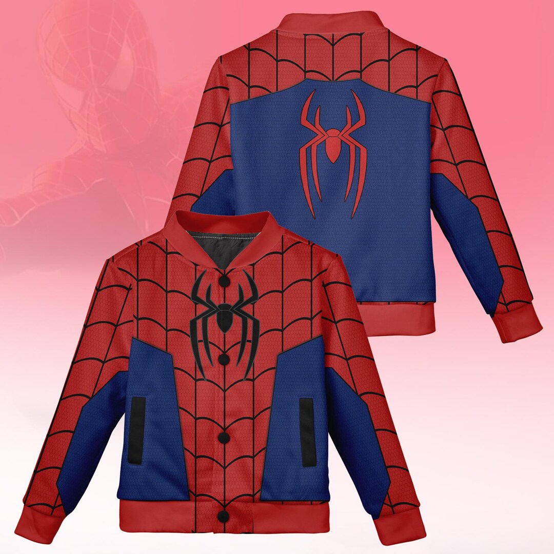 Spider-man Cosplay Costume, Spiderman Halloween Baseball Jacket, Spider ...