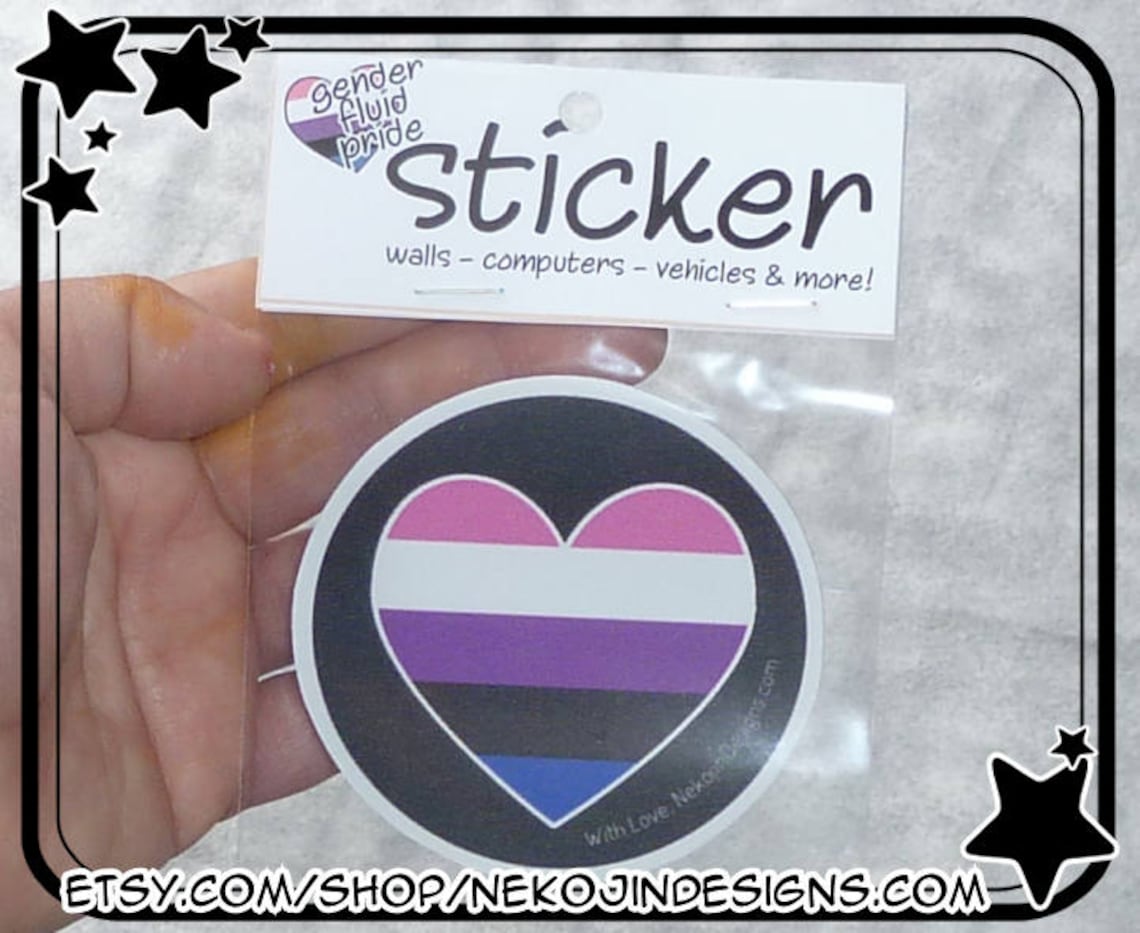 Gender Fluid Pride Stickers genderfluid genderqueer flag | Etsy